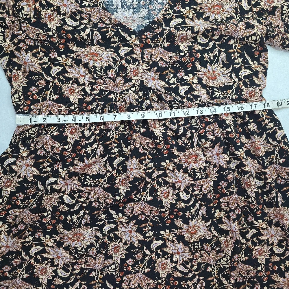 Knox Rose | Dresses | Knox Rose Floral Babydoll Mini Dress Black Boho ...